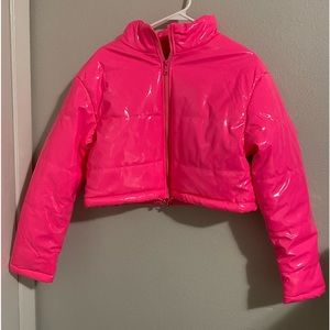 Daisy | Jackets & Coats | Nwt Womens Puffer Crop Coat Hot Pink | Poshmark